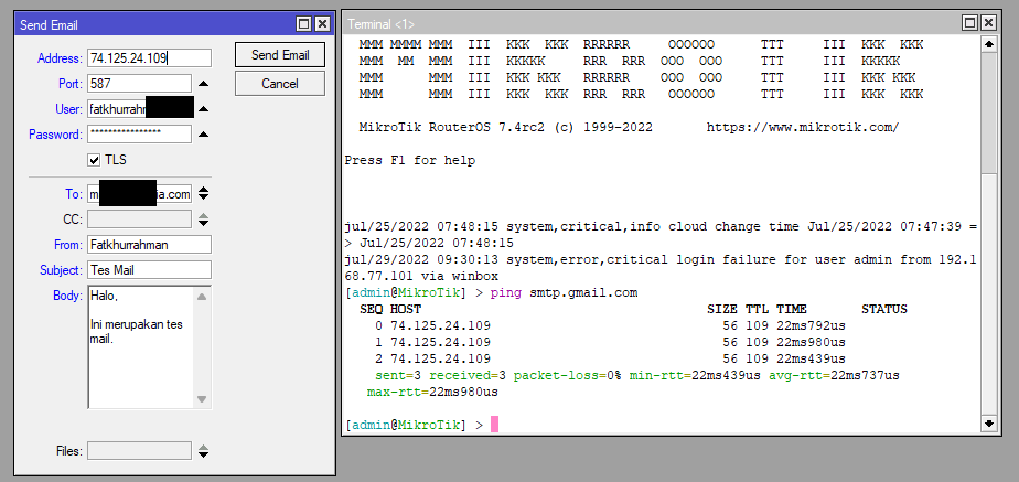 Citraweb.com : Menggunakan SMTP Gmail Untuk Kirim Email di Router MikroTik (update juli 2022)